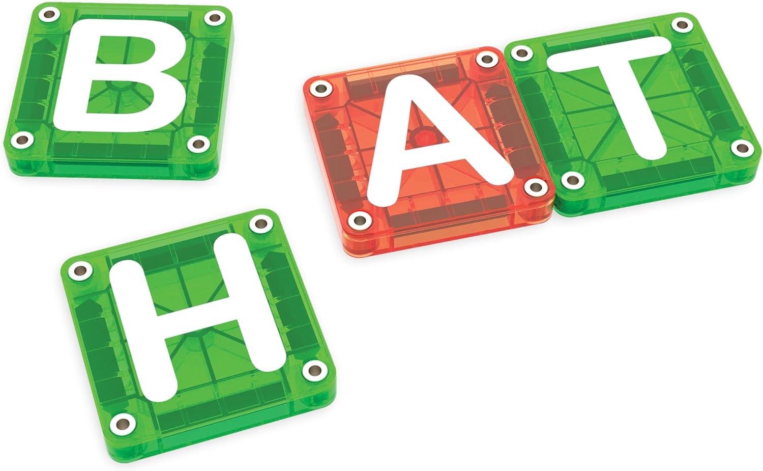 Magna-Tiles microMAGS Learn Letters 56-Piece Magnetic Construction Set ...