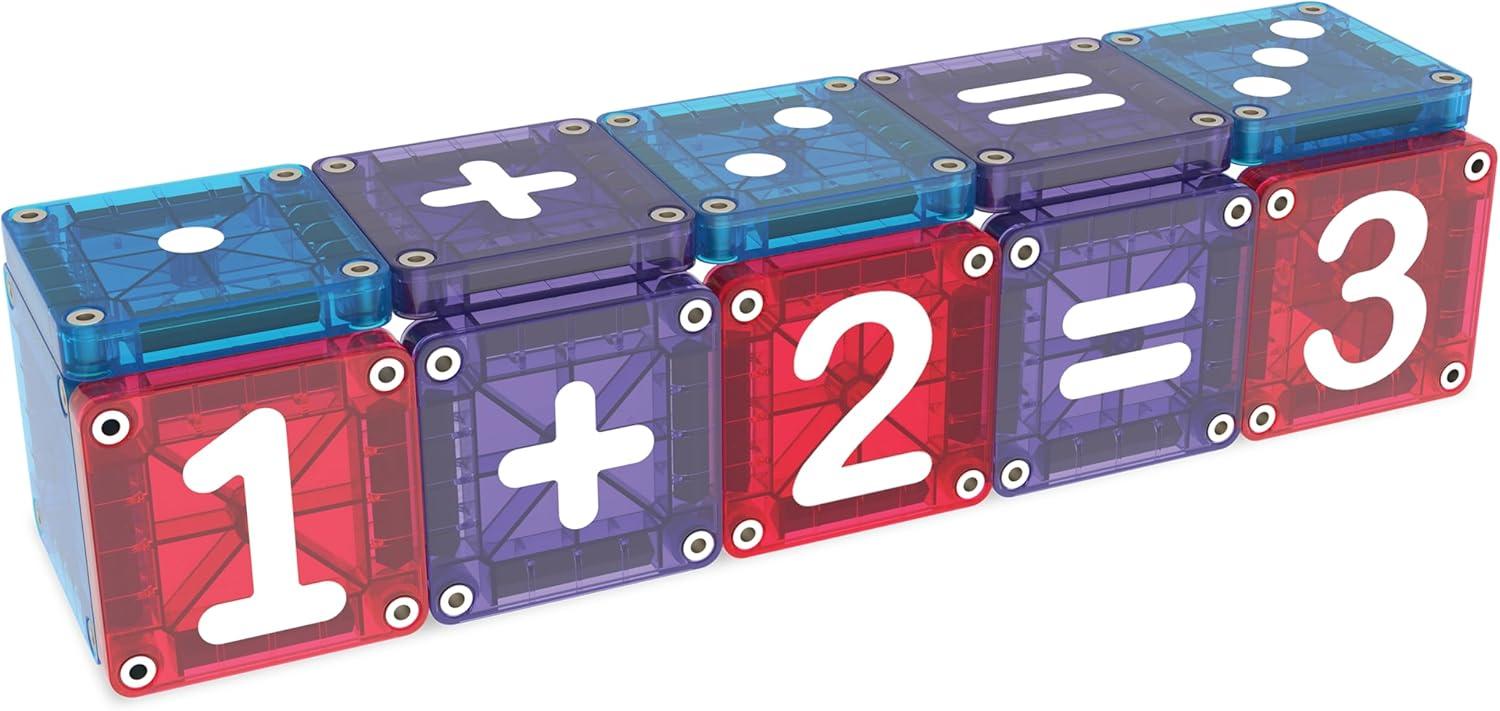 Magna-Tiles microMAGS Learn Numbers 56-Piece Magnetic Construction Set ...