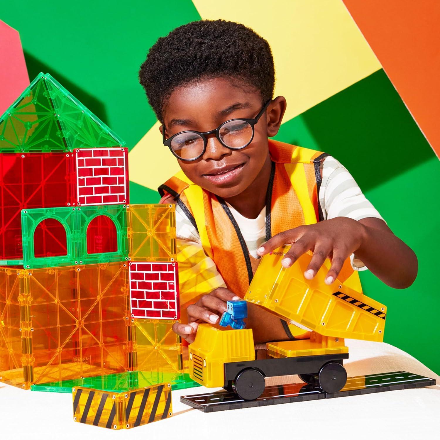 Magna-Tiles Builder XL 50-Piece Magnetic Construction Set, The Original ...