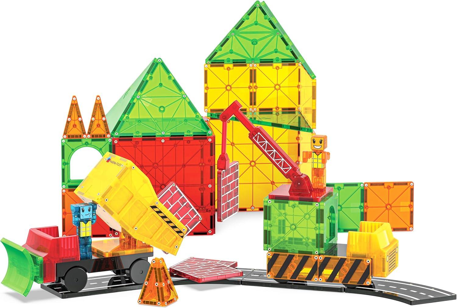 Magna-Tiles Builder XL 50-Piece Magnetic Construction Set, The Original ...