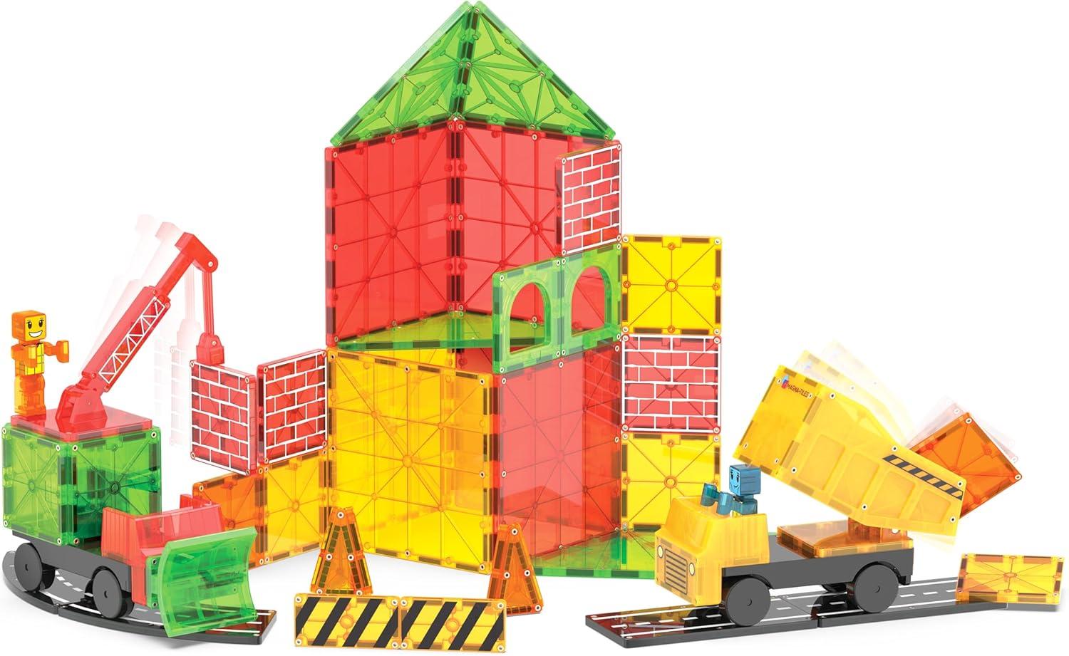 Magna-Tiles Builder XL 50-Piece Magnetic Construction Set, The Original ...